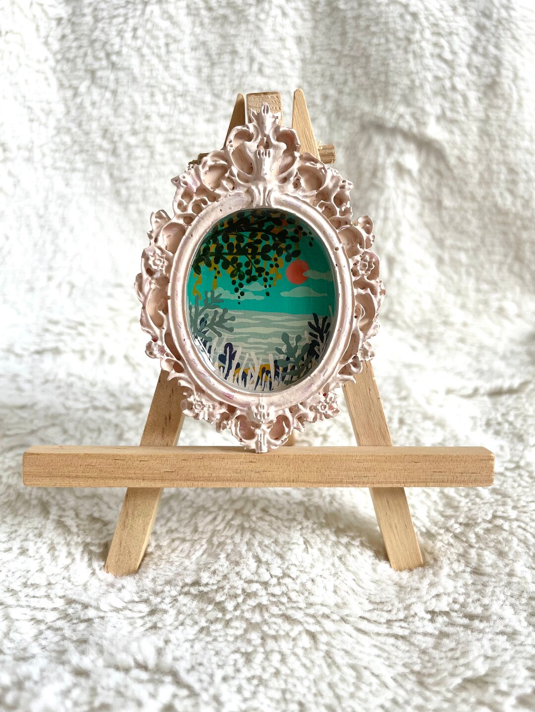 Mini Beach Scene Magnet Art Fridge Art Mini Art - Etsy