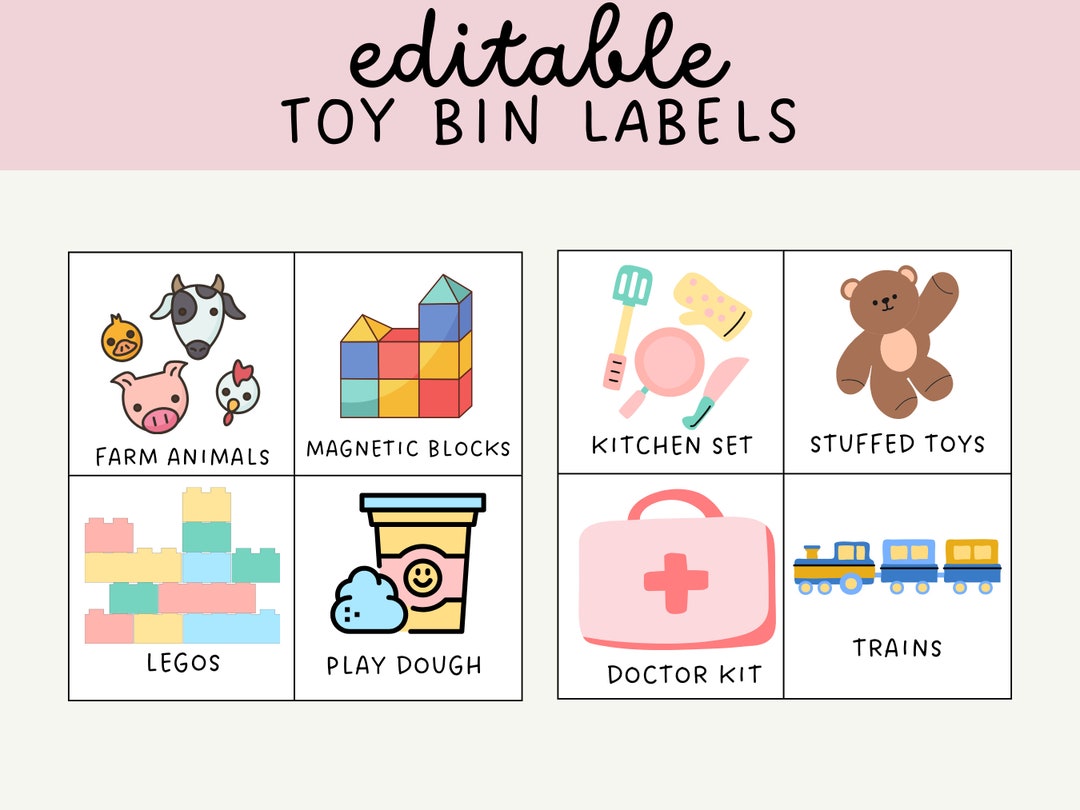 Editable Toy Bin Labels Printable Storage Labels Visual Pictures ...