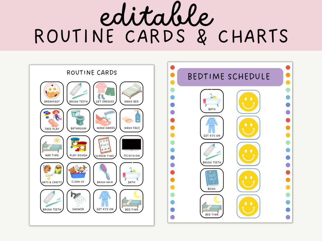 Daily Routine Chart for Toddlers Morning Routine for Kids Daily Routine ...