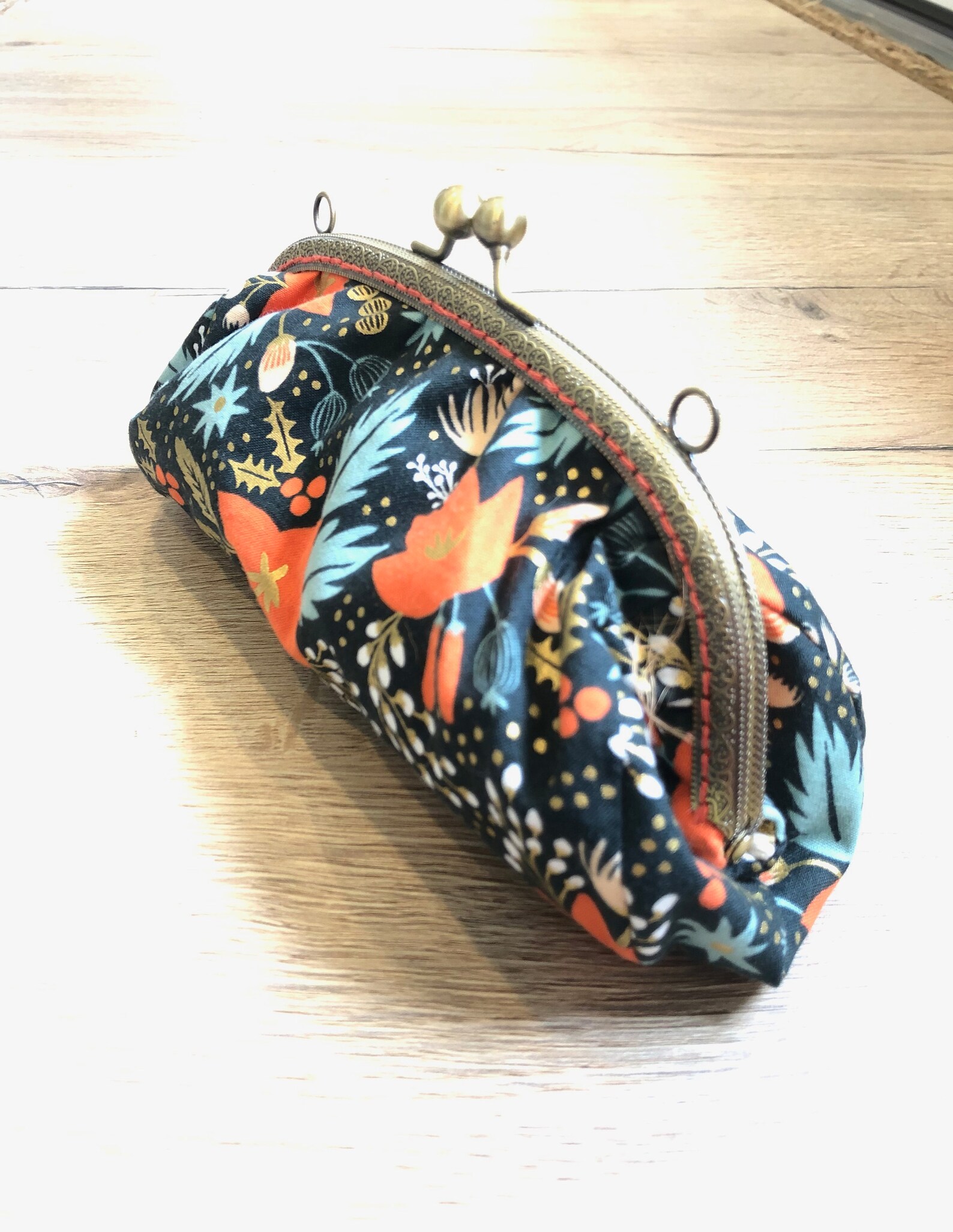 HELEN Holiday Clutch Purse | Rifle Paper Co. Fabric | Poinsettia ...