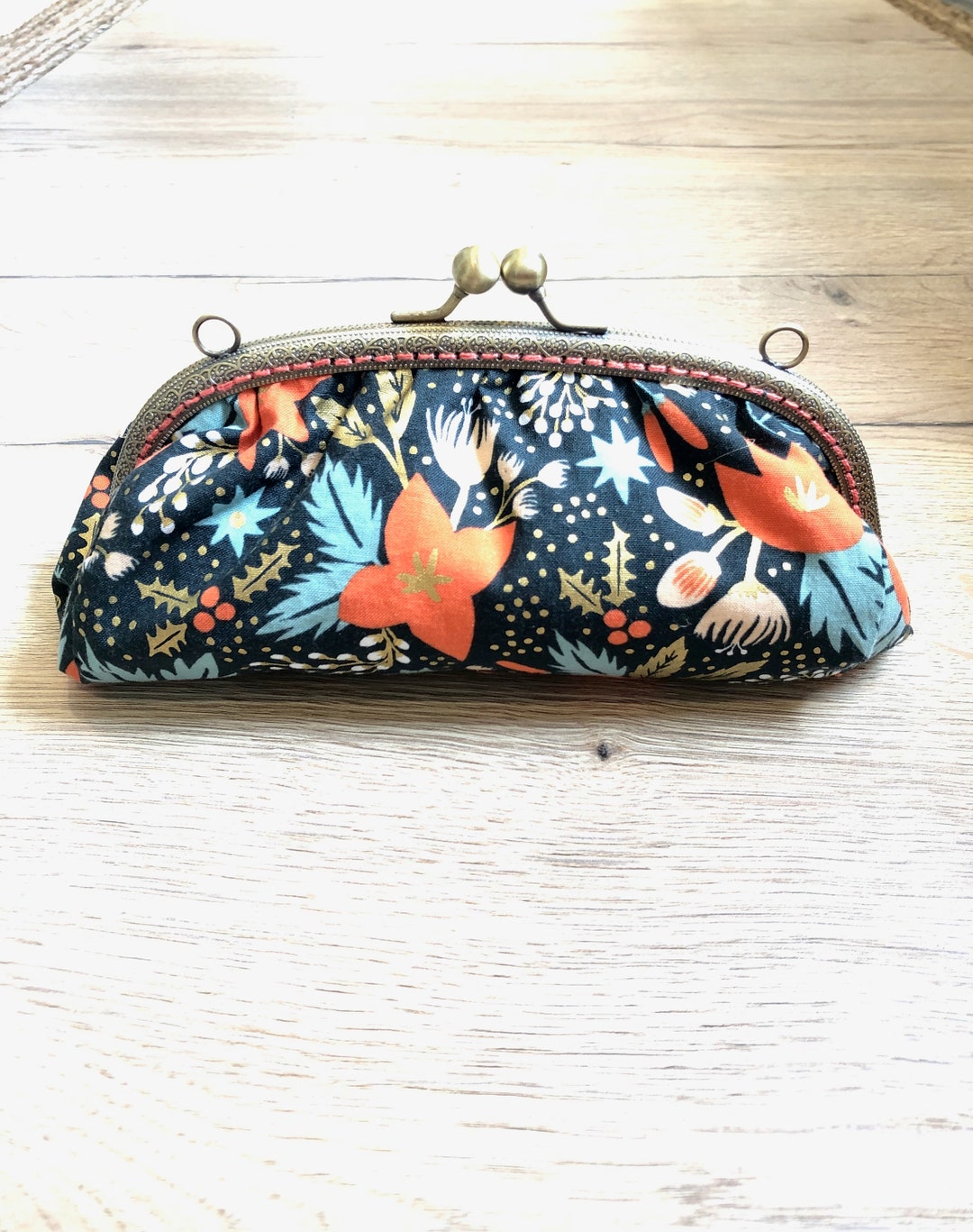 HELEN Holiday Clutch Purse | Rifle Paper Co. Fabric | Poinsettia ...