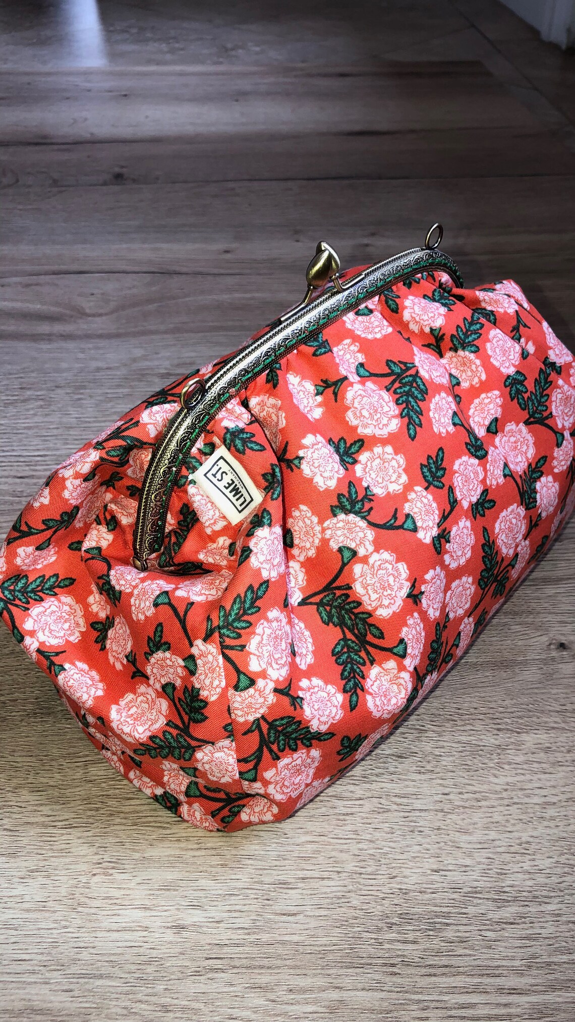 EARL Clutch Purse | Rifle Paper Co. Fabric | Bramble Dianthus Red/blush ...
