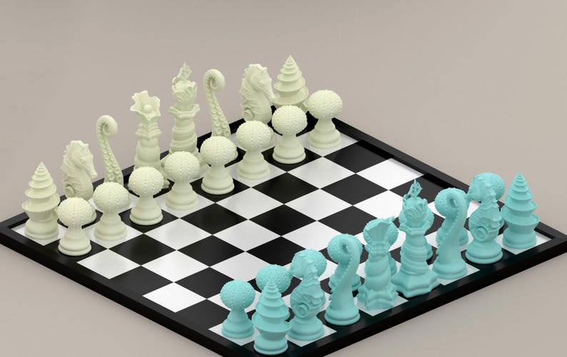 Marine Chess Set – 3D Printable STL Files | Nautical Chess Pieces | Sea ...