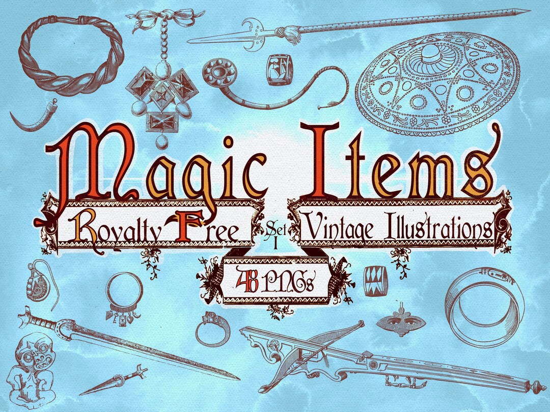 48 TTRPG Magic Items, Transparent Pngs, Vintage Illustrations - Etsy