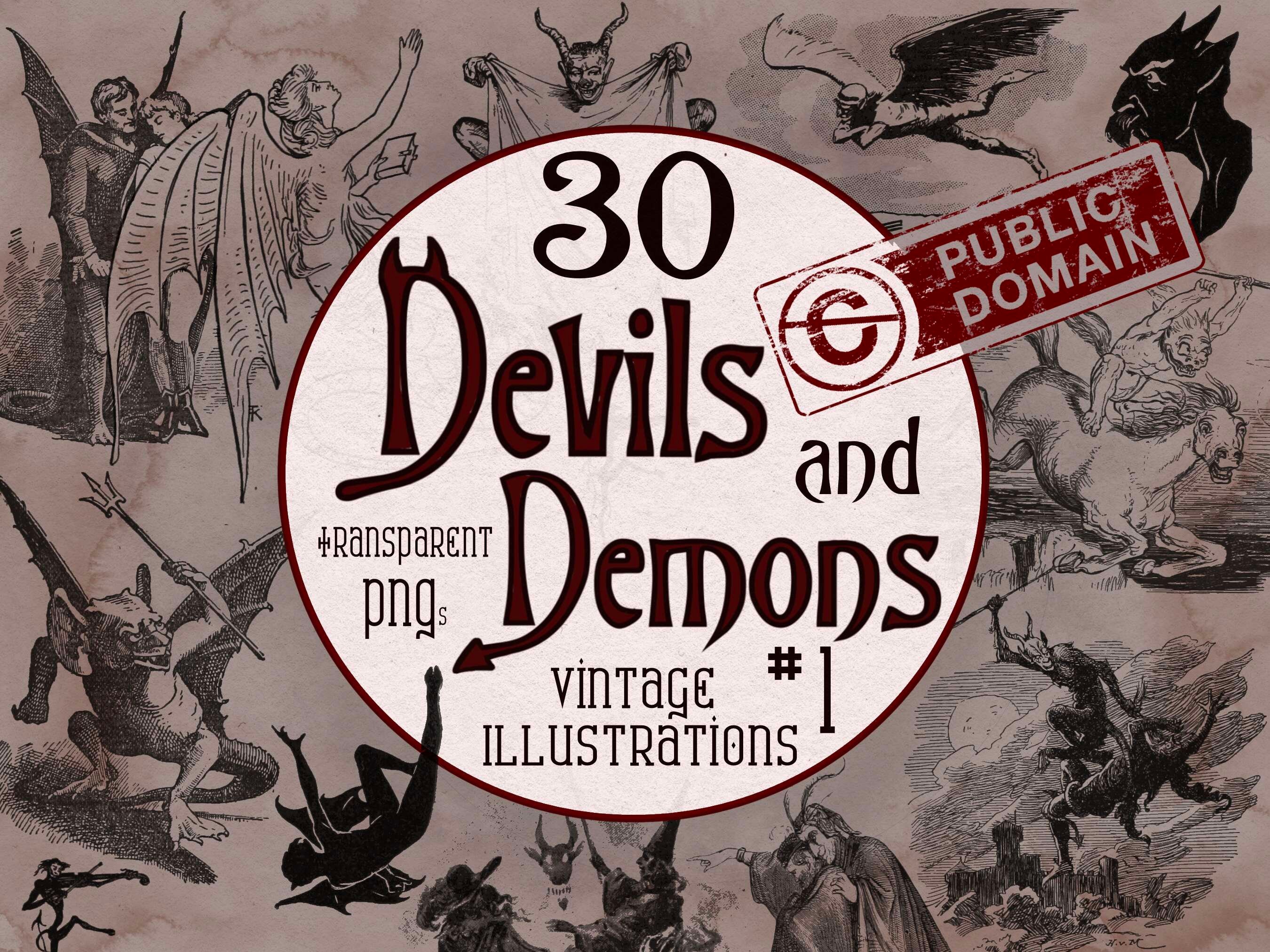 Vintage Demon Illustration