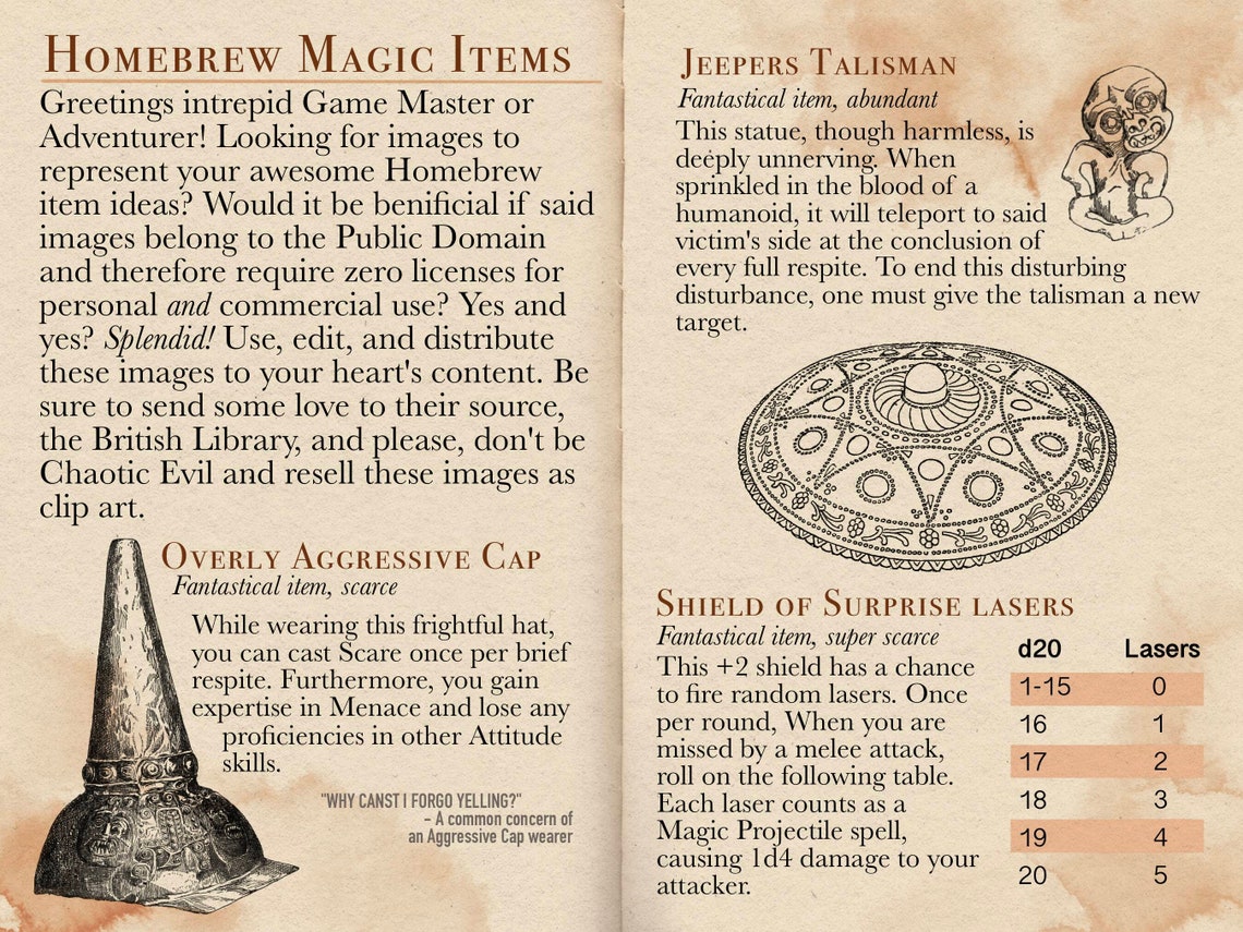 48 TTRPG Magic Items, Transparent Pngs, Vintage Illustrations - Etsy