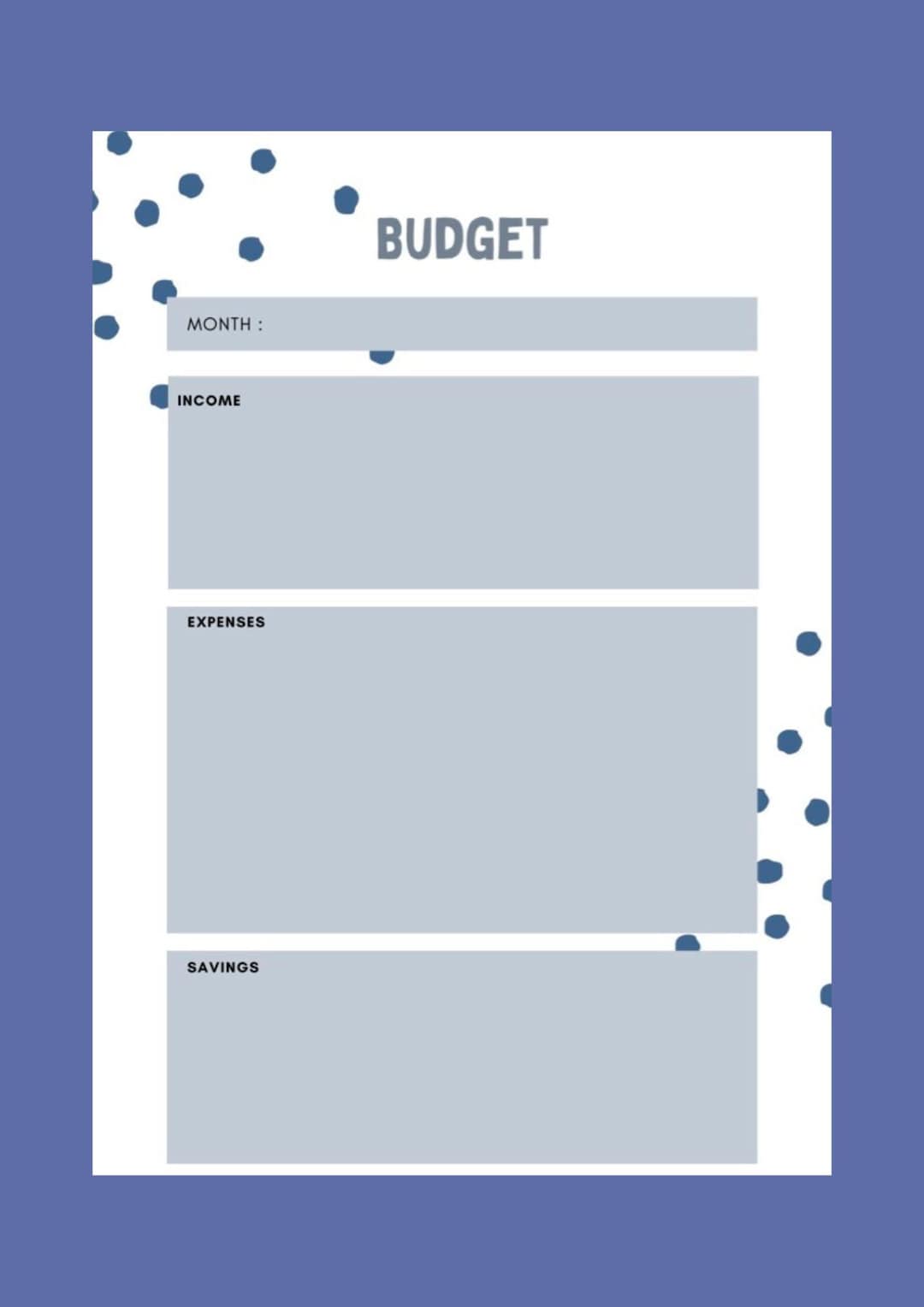 Simple Budget Planner / Digital Download - Etsy
