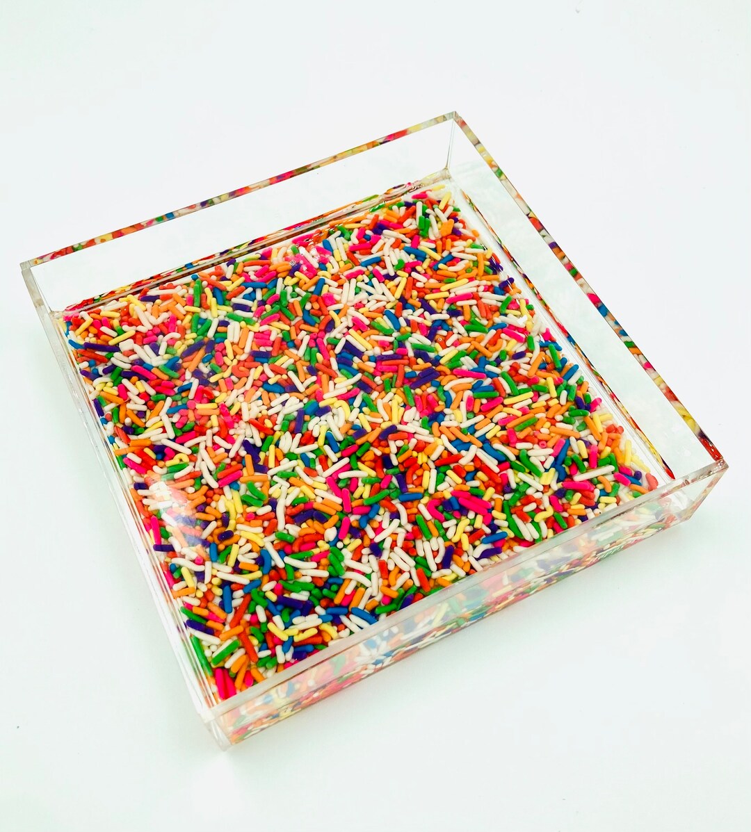 Rainbow Sprinkles Square 6x6 Acrylic Resin Trinket Pride Tray - Etsy