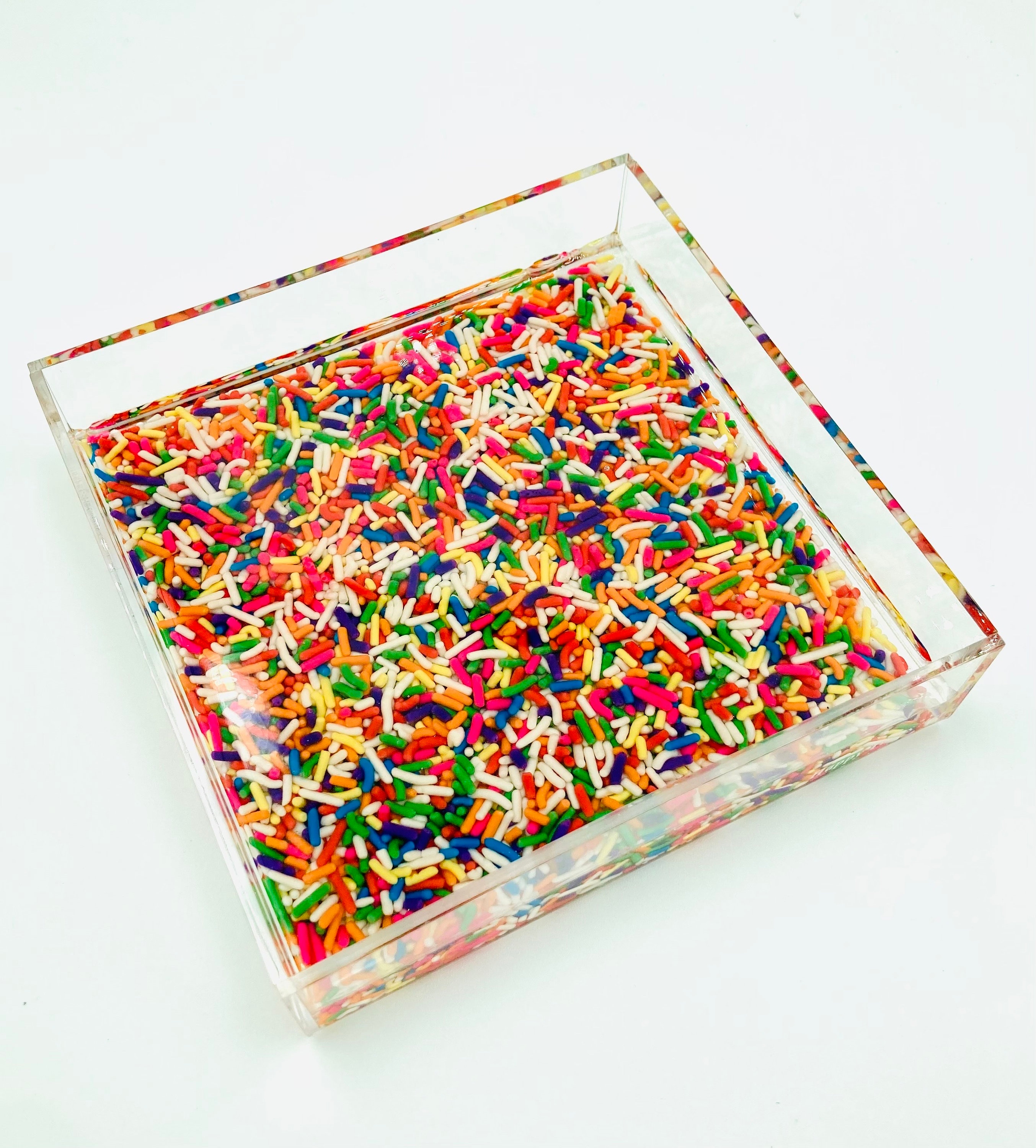 Rainbow Sprinkles Square 6x6 Acrylic Resin Trinket Pride Tray - Etsy