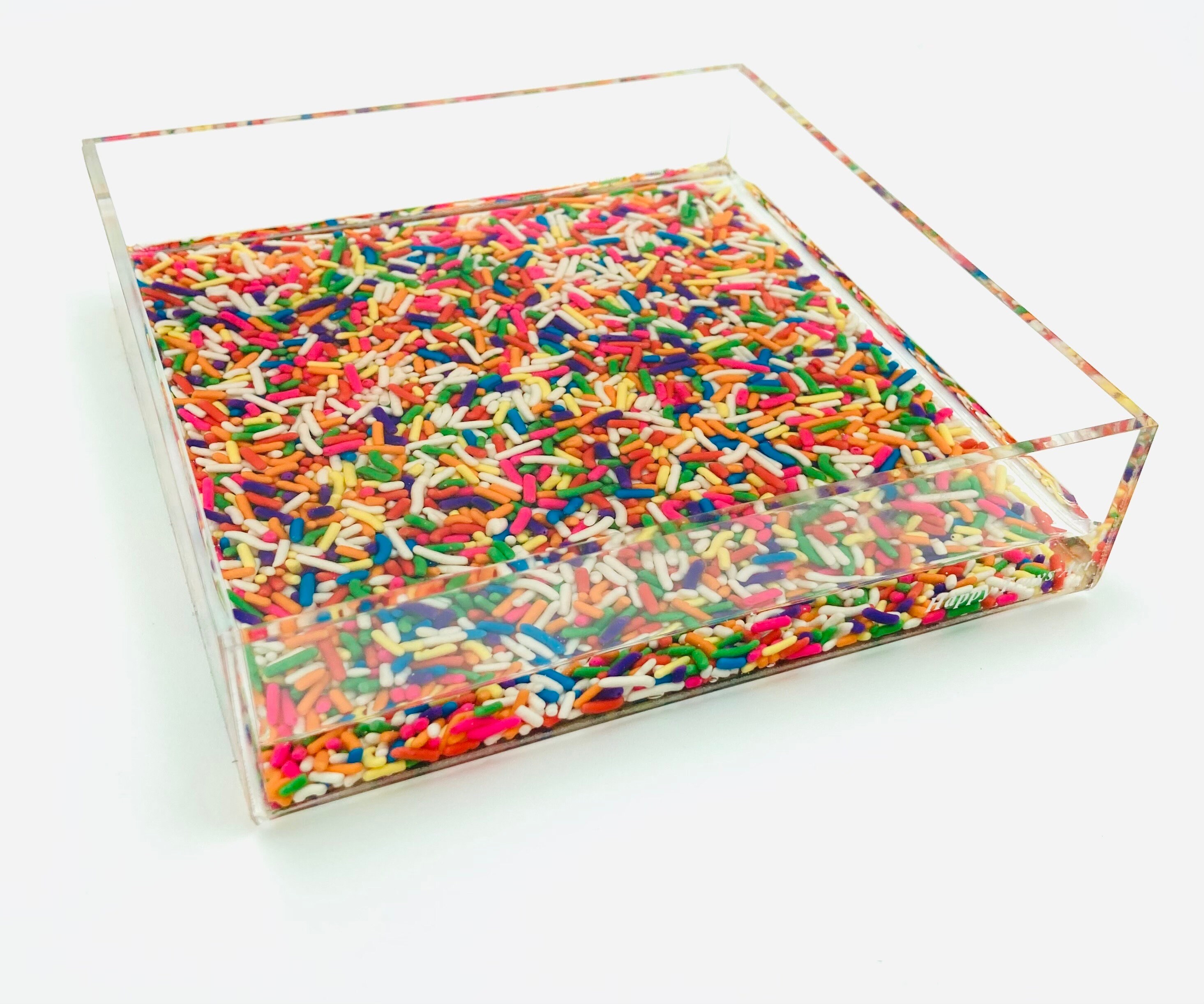 Rainbow Sprinkles Square 6x6 Acrylic Resin Trinket Pride Tray - Etsy