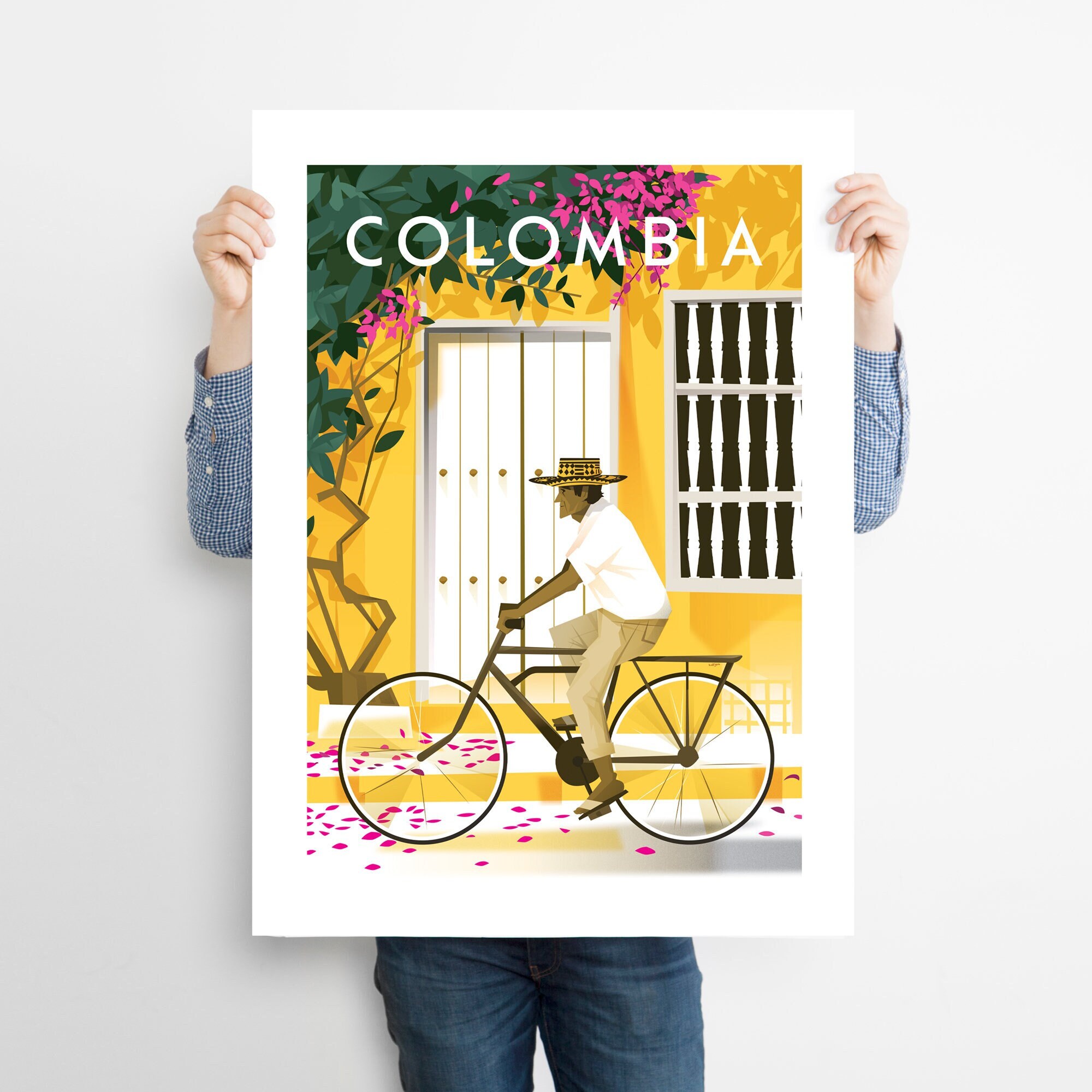 La Bici, Colombia Poster, Travel Poster Colombia, Cartagena, Cartagena ...