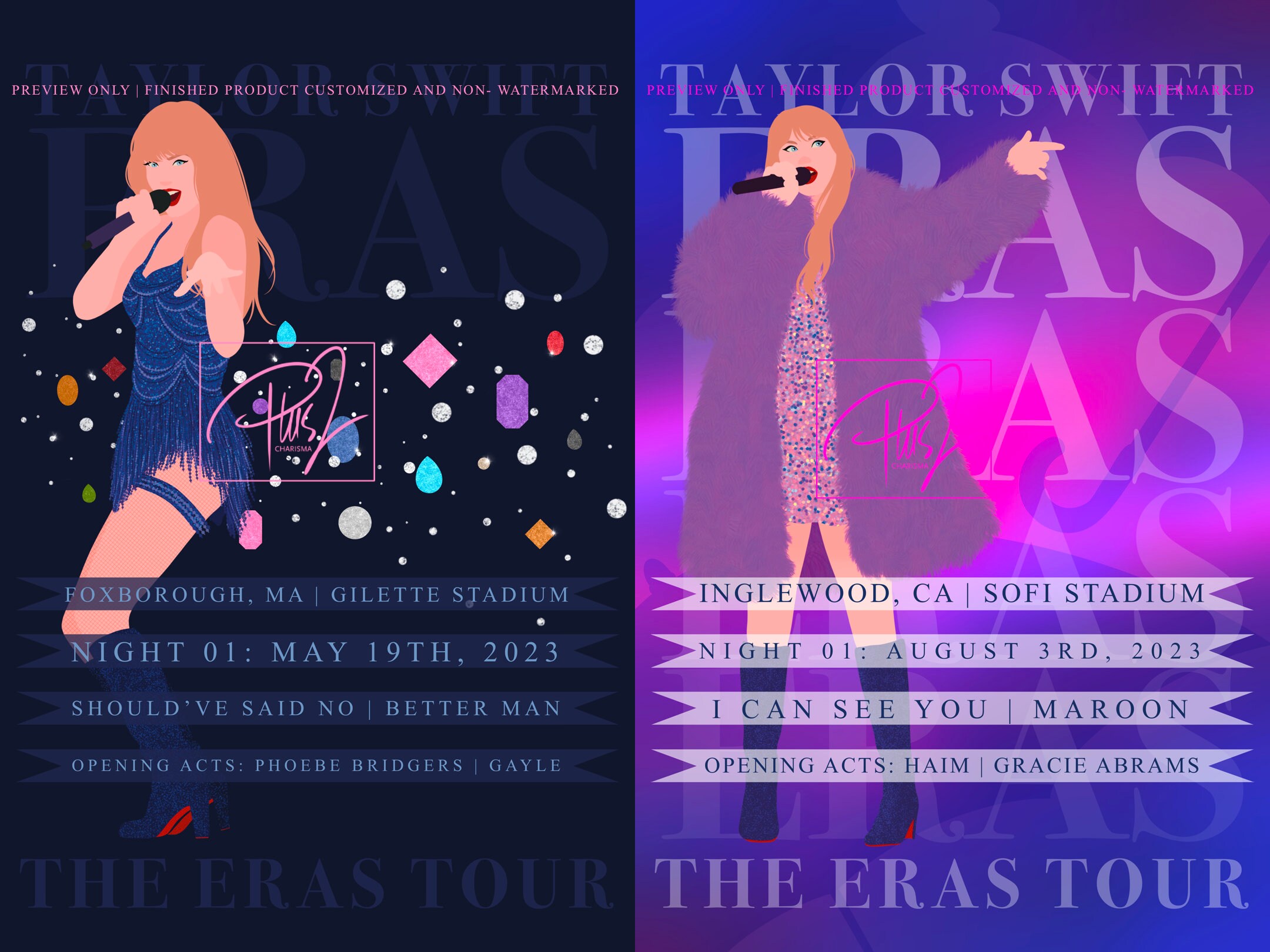 Minimalistic Eras Tour Customized Tour Poster - Etsy