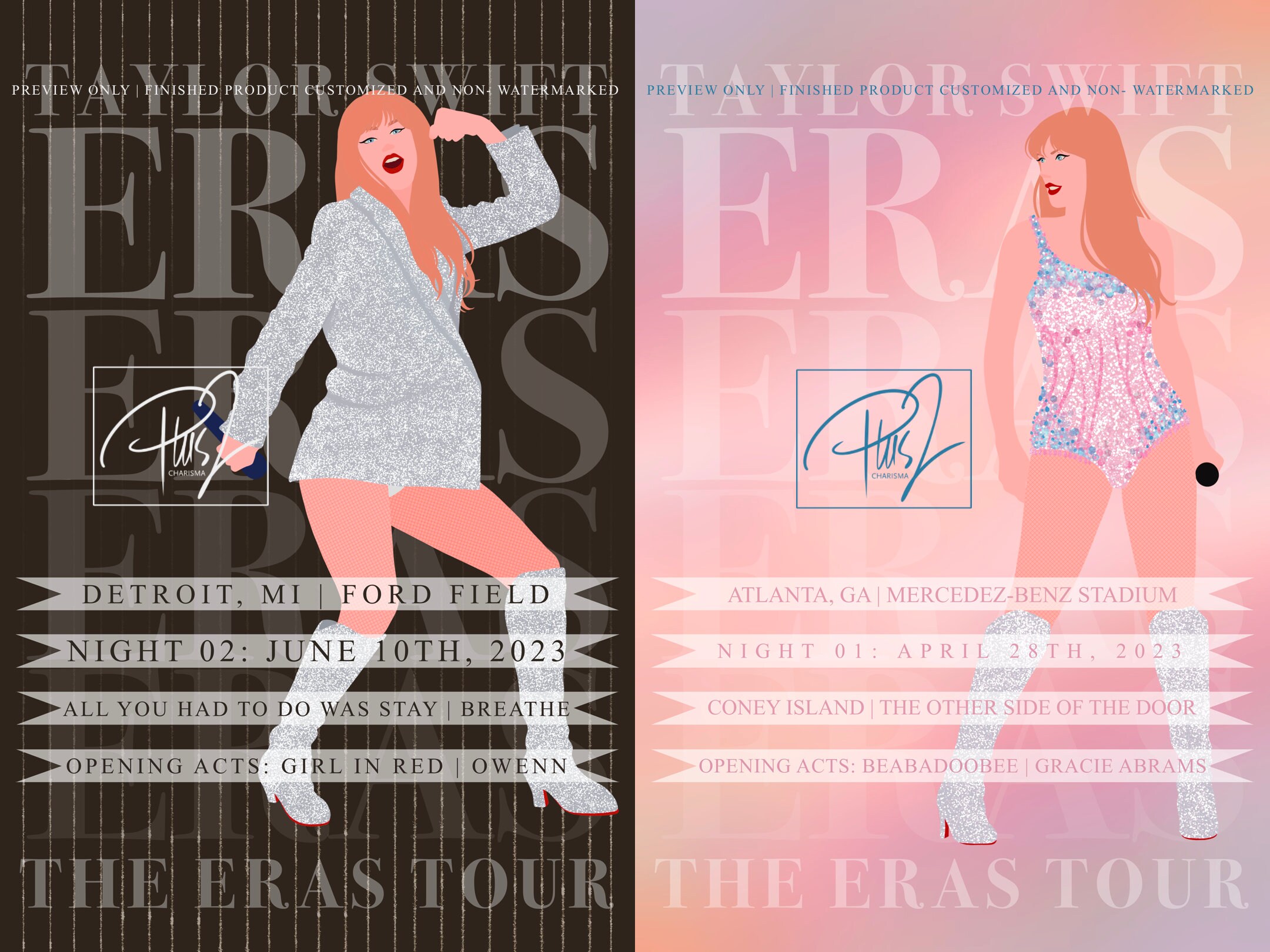 Minimalistic Eras Tour Customized Tour Poster - Etsy