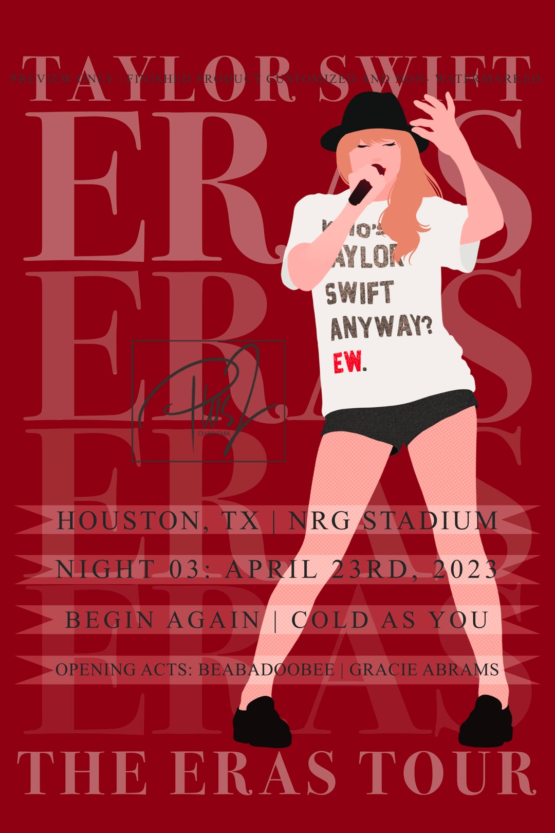 Minimalistic Eras Tour Customized Tour Poster - Etsy