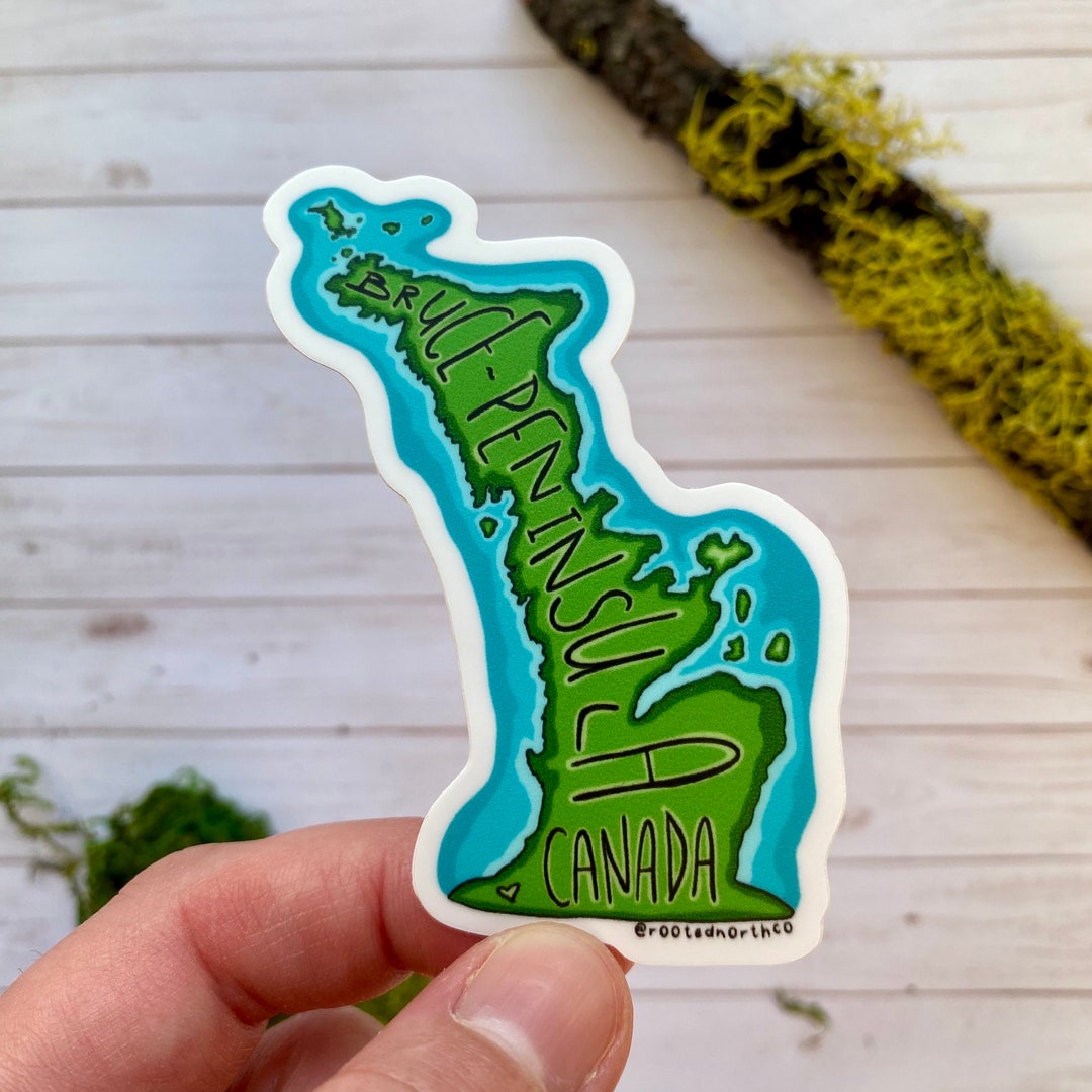 Bruce Peninsula Map, Vinyl Sticker, Bruce Peninsula, Fathom Five ...