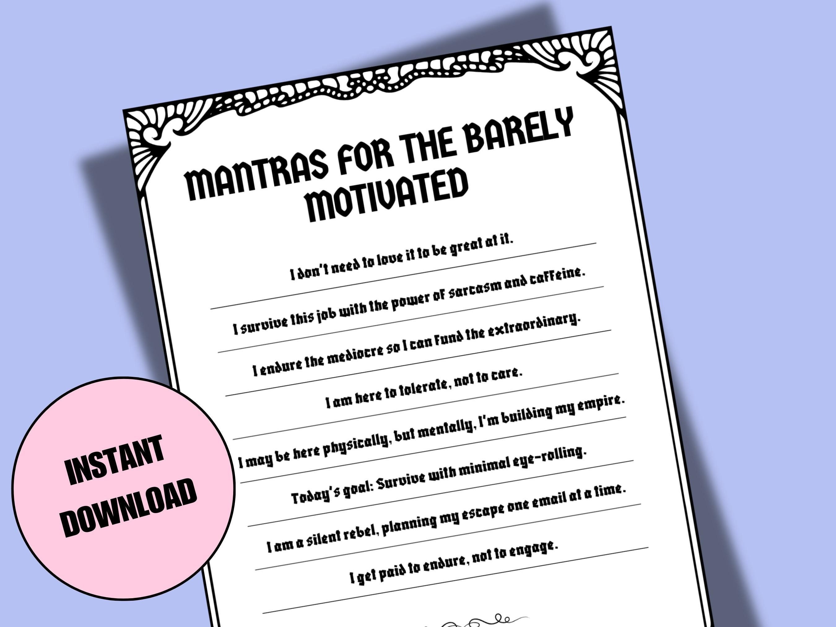 Anti-work Affirmations Printable – Dark, Gothic-inspired Mantras for ...