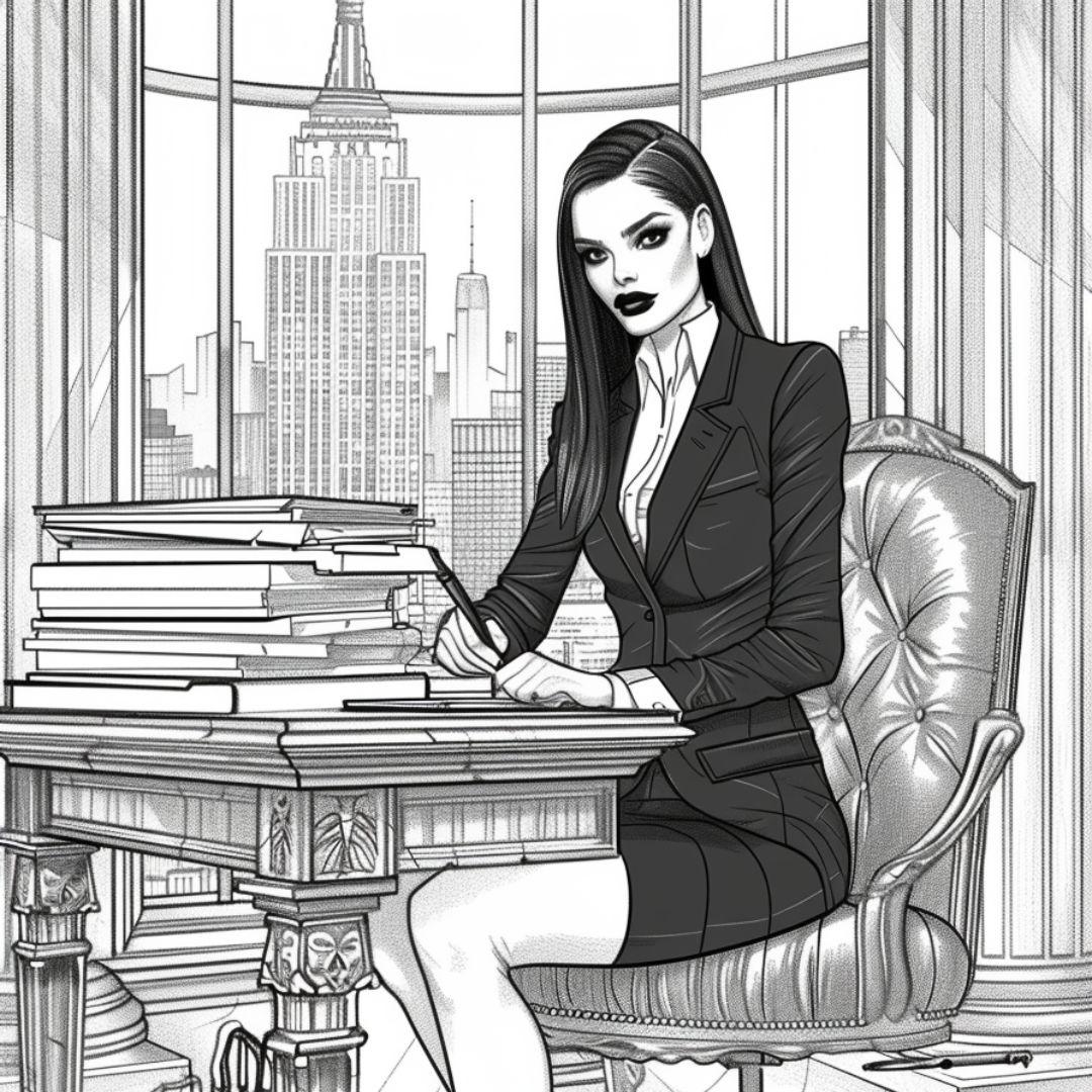 Corporate Goth Coloring Pages | Dark Academia & Gothic Office Aesthetic ...