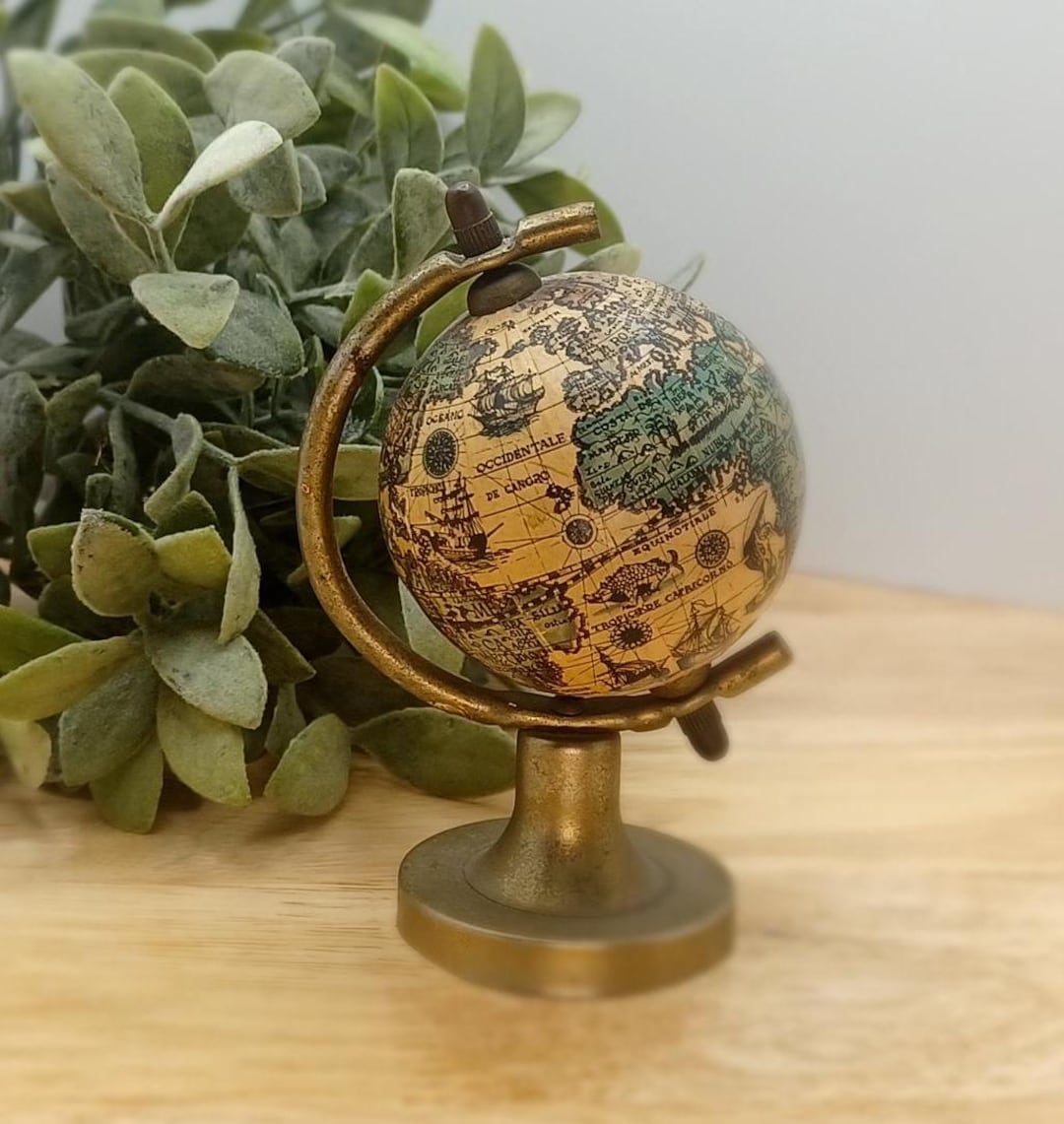 Vintage Mini World Globe, Made in Japan, 4 Tall Small Desk Globe, Retro ...