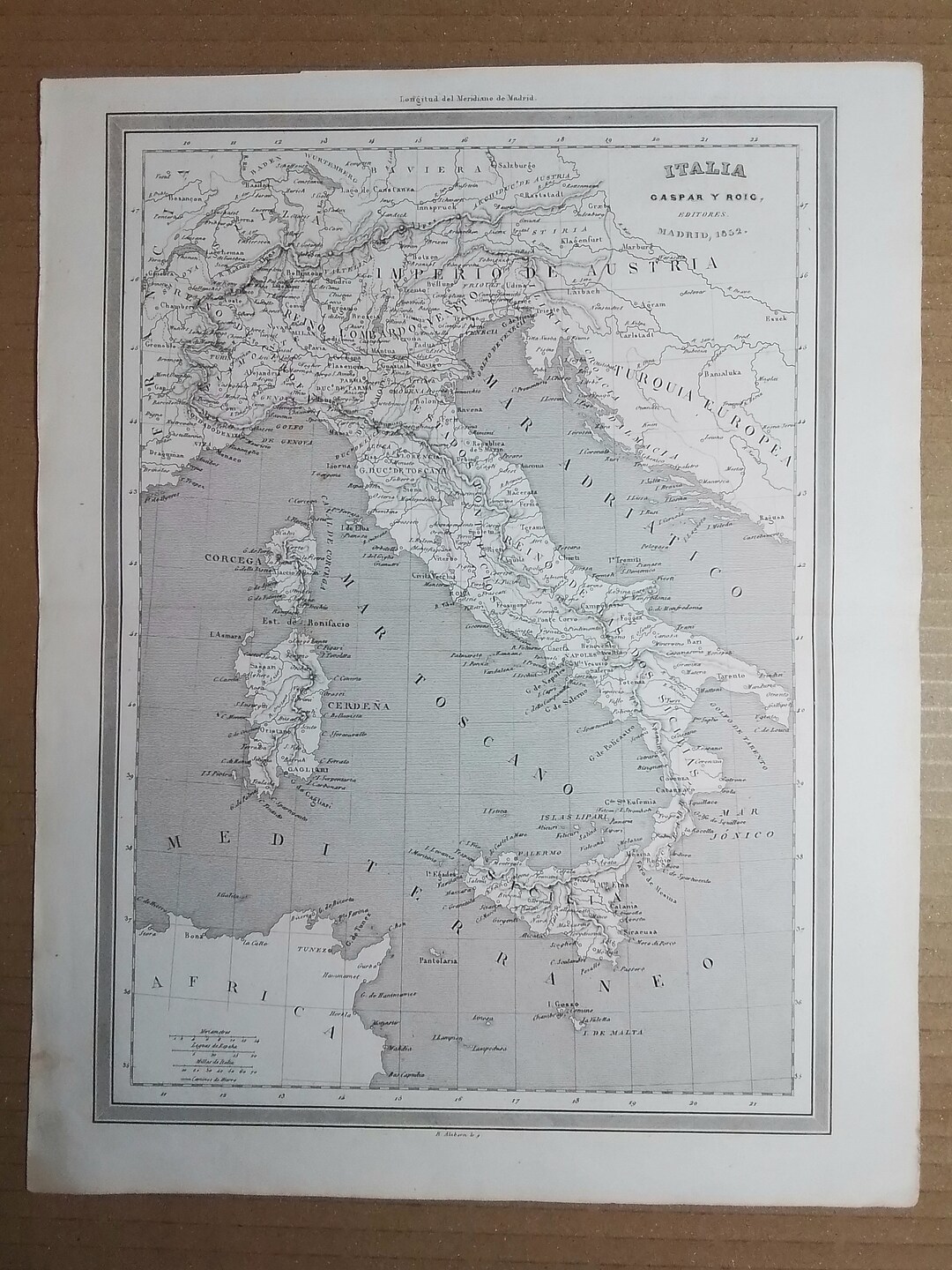Old Map Sweden Norway and Denmark Gaspar Y Roig Madrid 1855 33x25 Cm ...