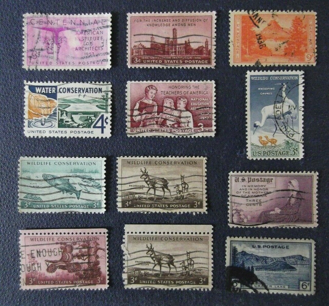 Vintage Stamp USA, Lot 23 Used Francobollo Stamps United States - Etsy