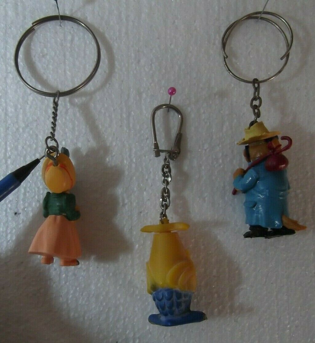 Vintage Batch of Three Key Chains Keychains Collection, Rubber Plastic ...