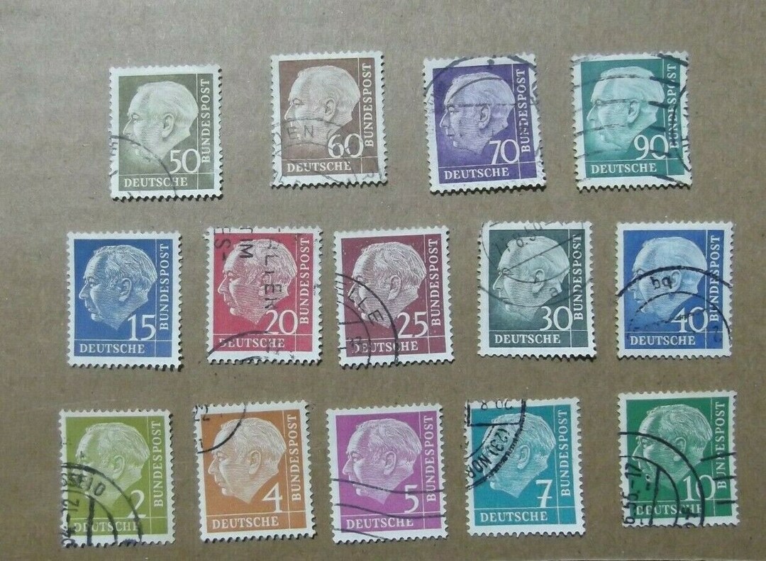 Used Batch of 14 Stamp Stamp Germany Deutsche Bundespost Stamps - Etsy