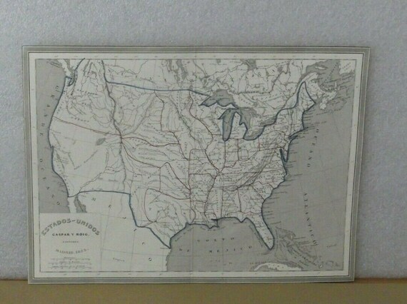 Old Map US Old Map United States 1852 Gaspar Y Roig Madrid 33 - Etsy ...