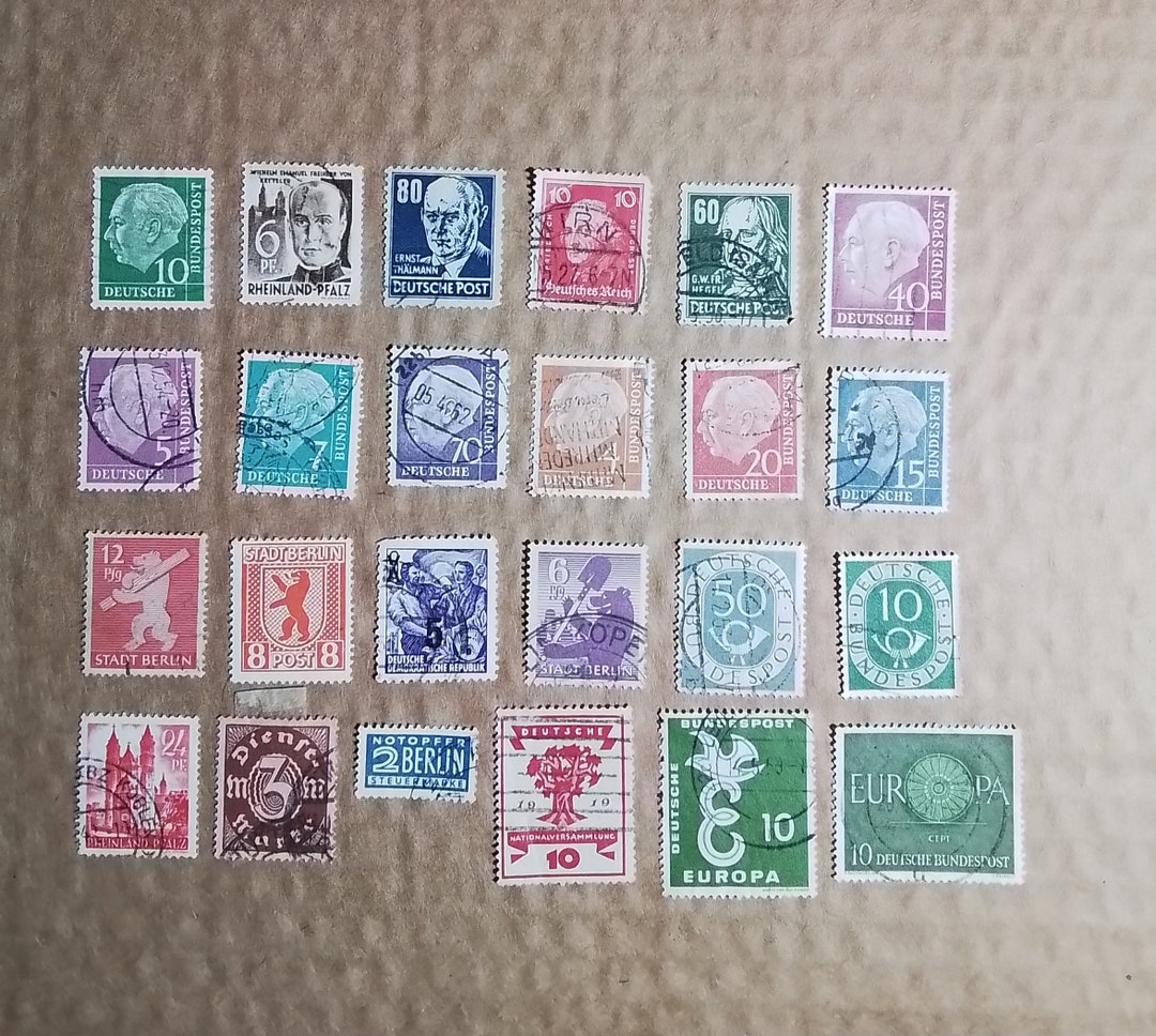 Stamps Deutsche Post Lot 24 Vintage Stamps Used Stamps - Etsy