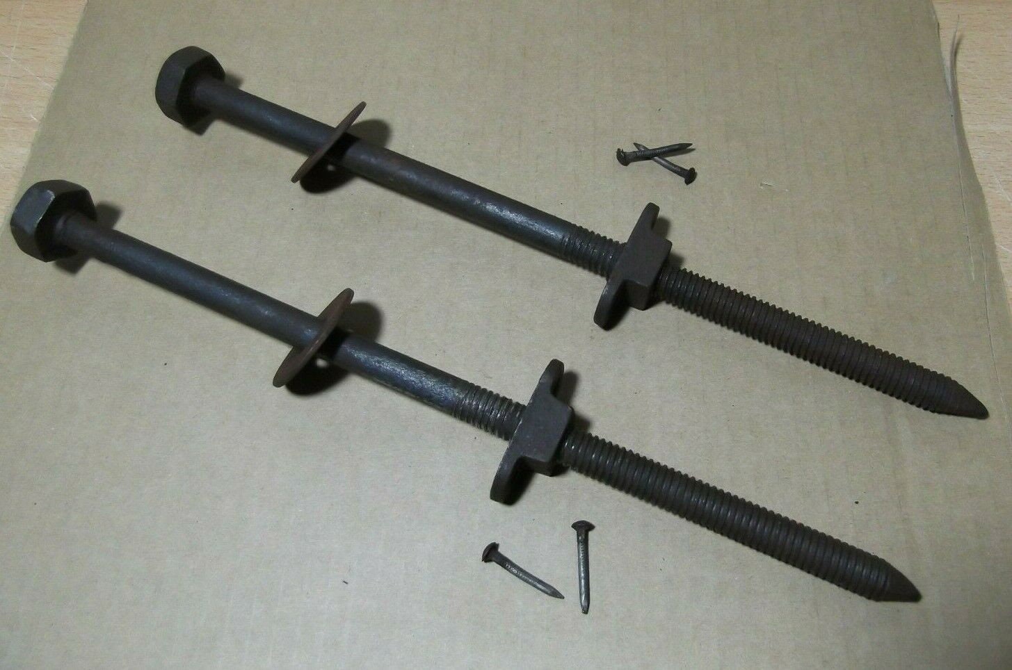 Lot of 2 Old Wrought Iron Screws 30cm.x 12mm. Nut and Washer 1850 - Etsy