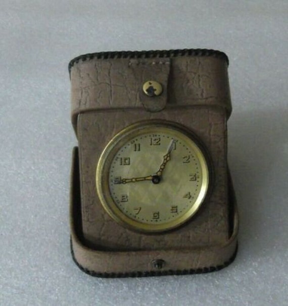 Art Deco Antique Travel Clock 30 Leather Alarm Flask | Etsy