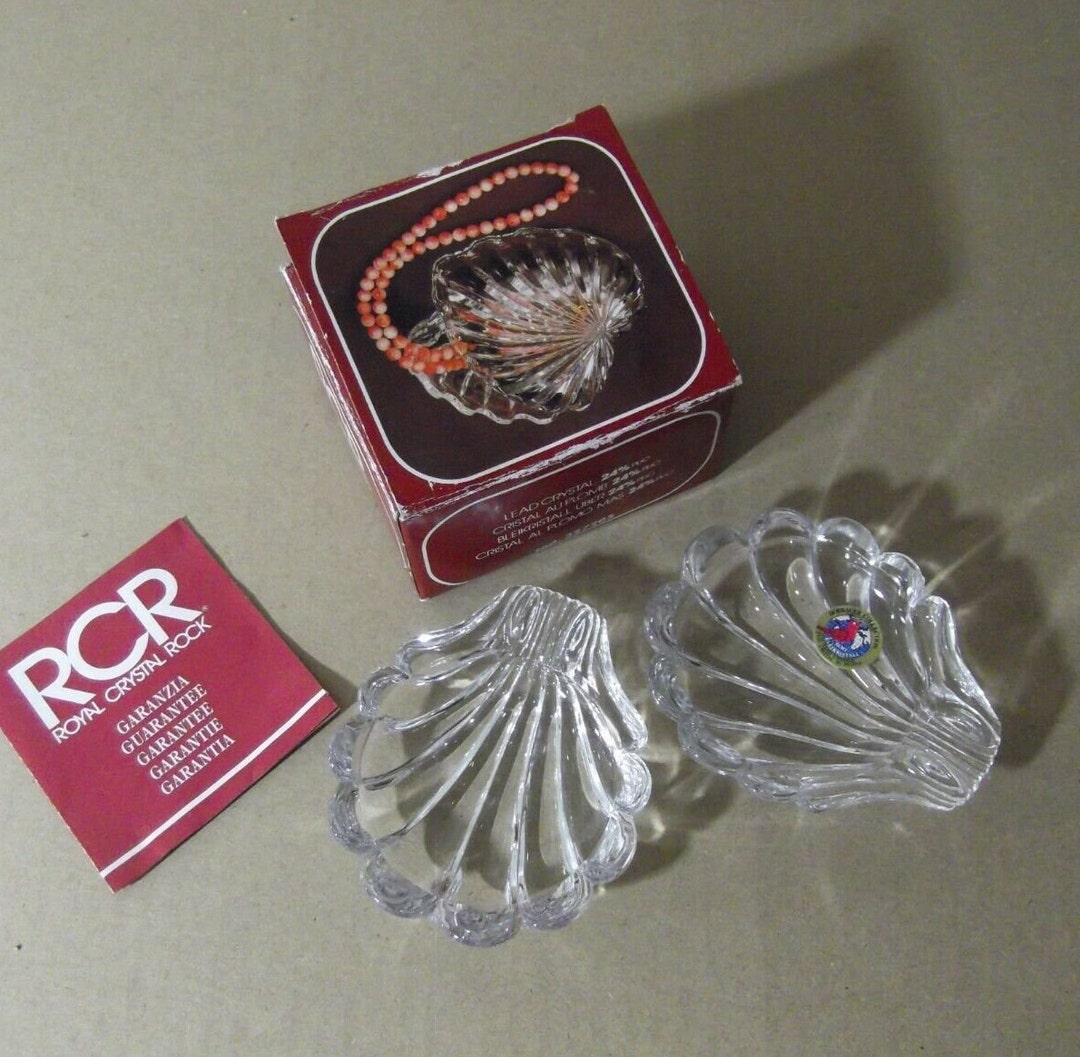 Small Jewelry Box, Royal Crystal Rock, Vintage Shell Shape Bucket ...