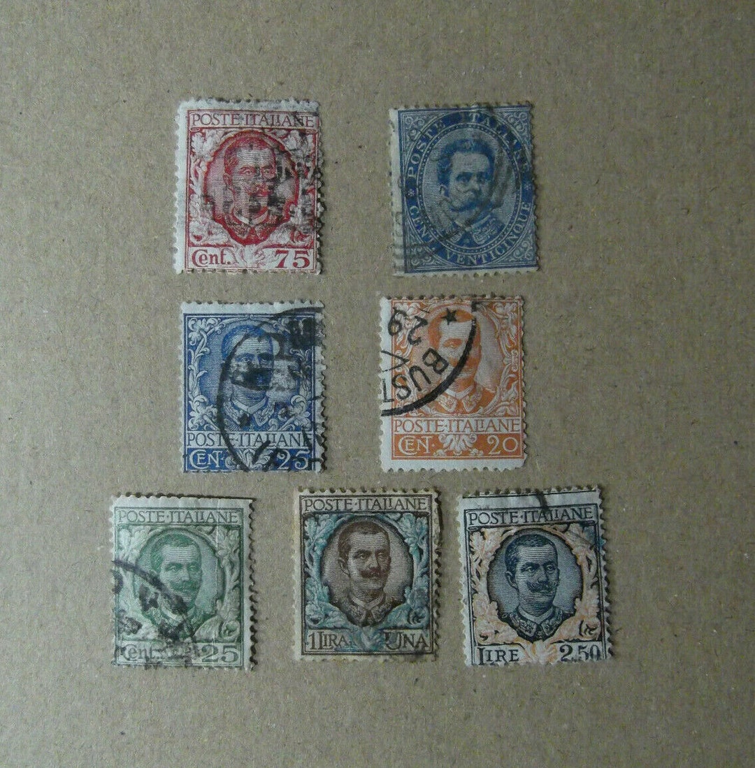 Stamp Lot 7 Poste Italiane Cent Lire Lira Reign Italy Used Stamps - Etsy