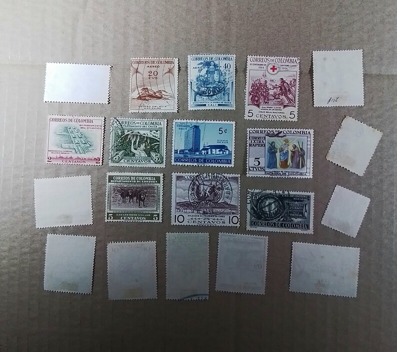 Vintage Stamp Colombia Correos Lot X 20 Used Stamps Postmark - Etsy
