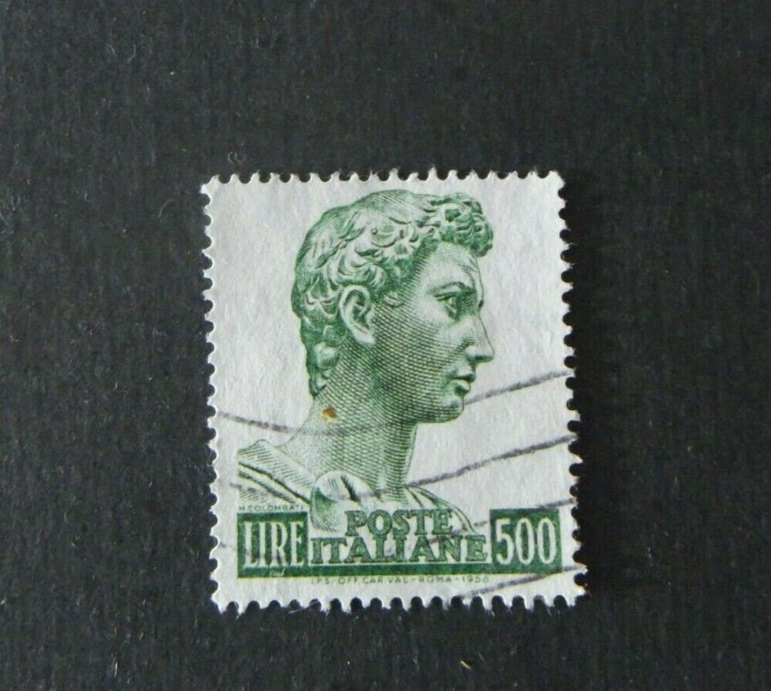 Vintage Briefmarke Poste Italiane 500 Lire Filigrane Stella Gebrauchtes ...