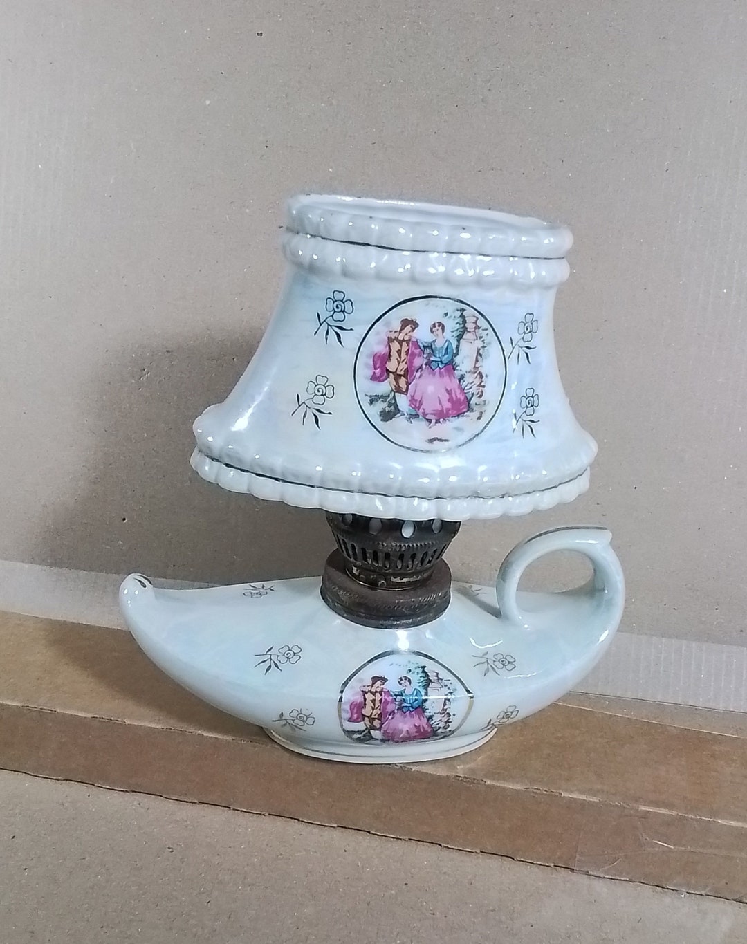 Vintage Kerosene Lamp Small Quinque Porcelain Lamp - Etsy