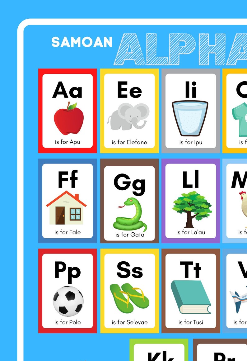Children's Samoan Alphabet A3 Digital Download - Etsy