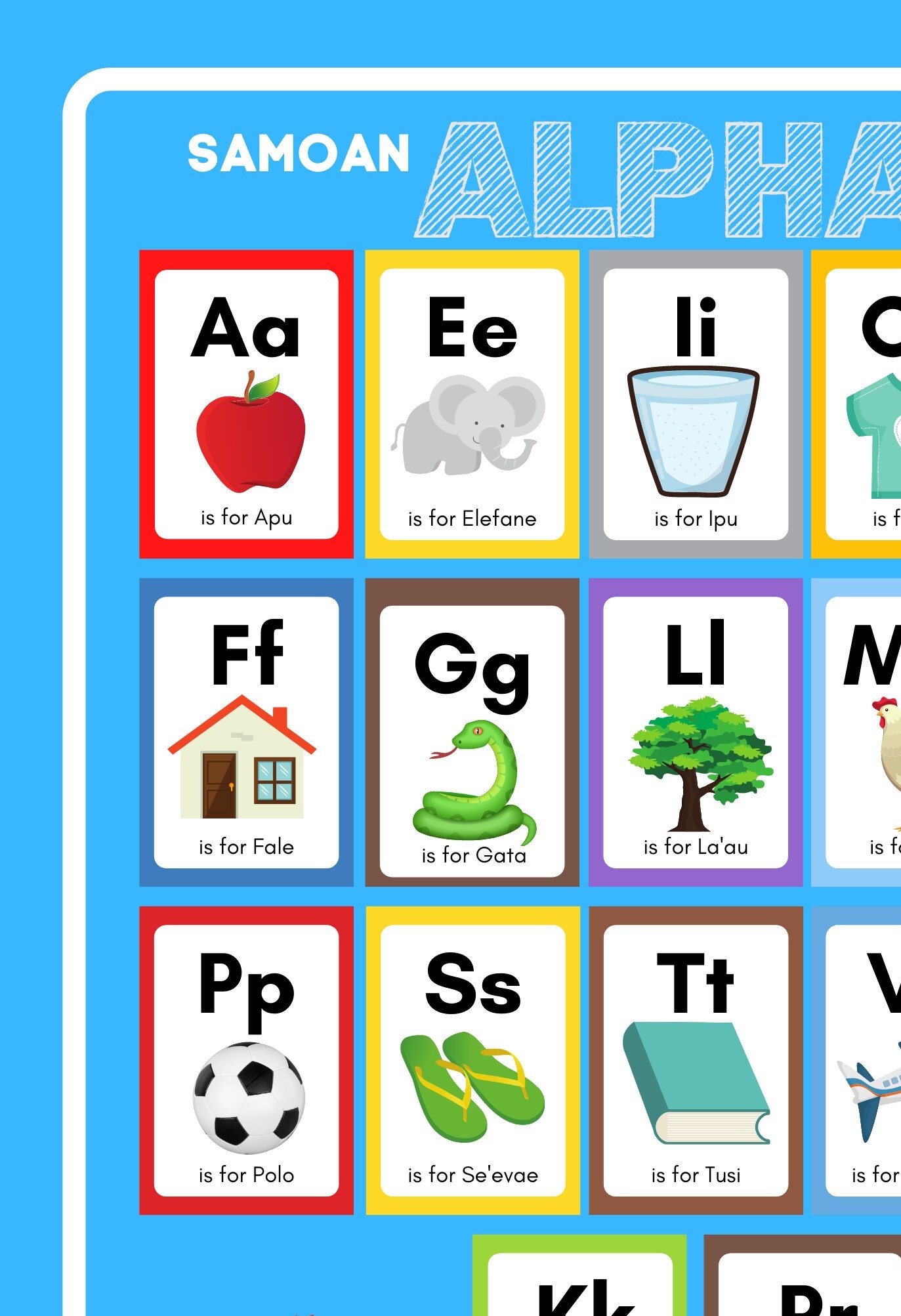 Children's Samoan Alphabet A3 Digital Download - Etsy Australia