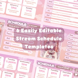 Pink Sunset Themed Stream Schedule - Pink Stream Schedule - Streamer ...