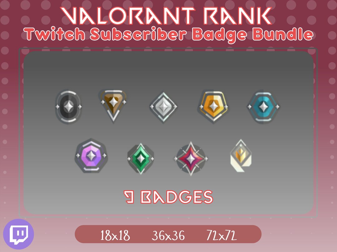 Valorant Rank Twitch Subscriber Badges - Loyalty Badges - Valorant ...