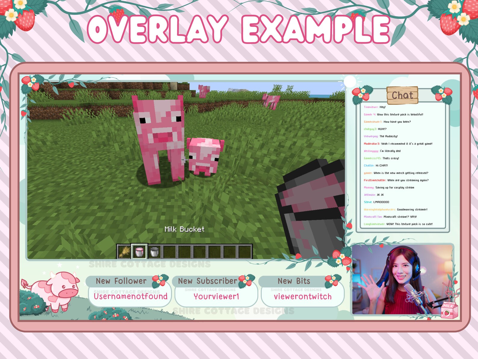 Strawberry Milk Twitch Stream Package Ww/animated Cutscenes - Etsy