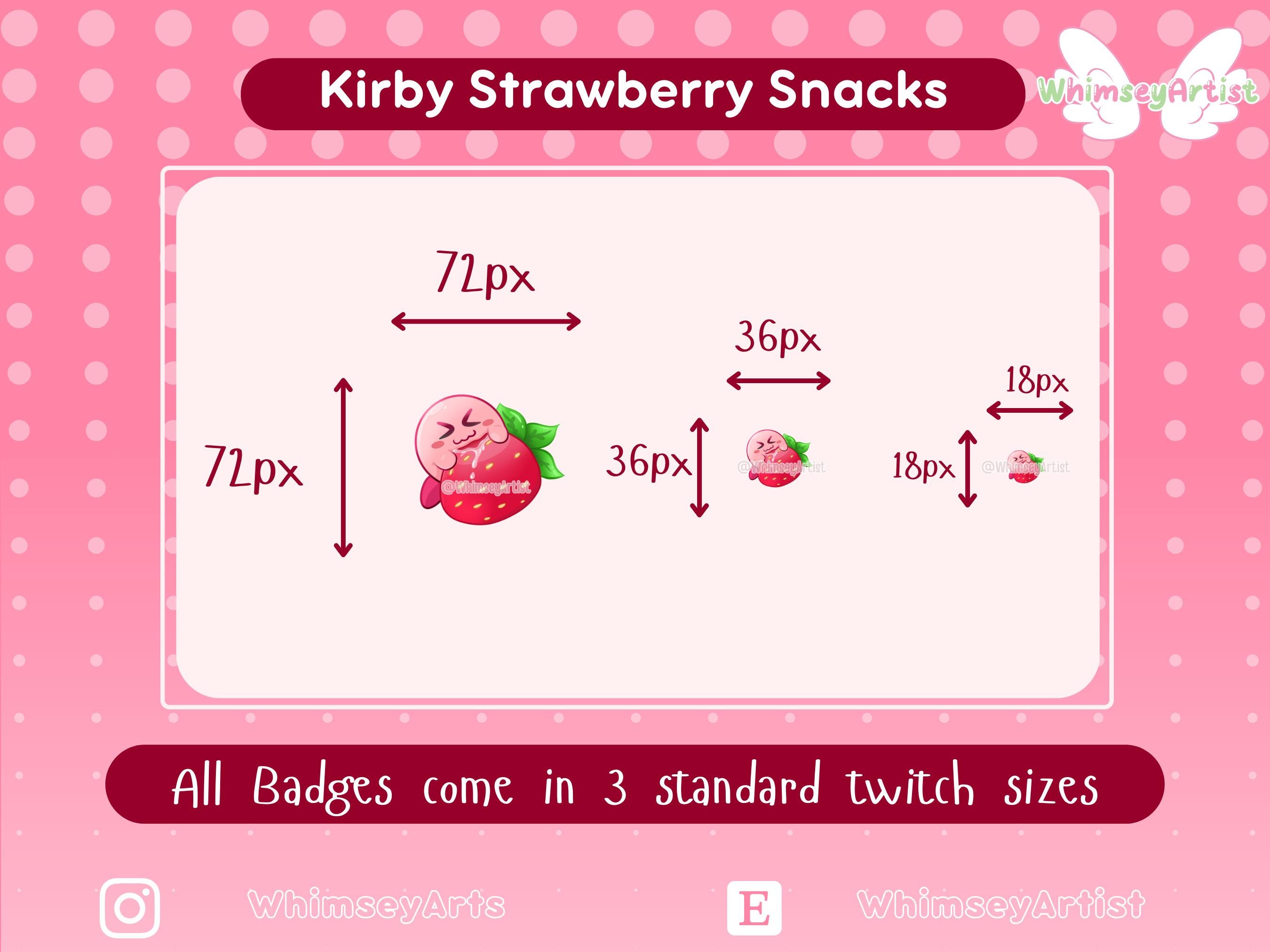 Kirby Strawberry Snack Sub/bit Badge Bundle | Kirby Badges, Twitch ...