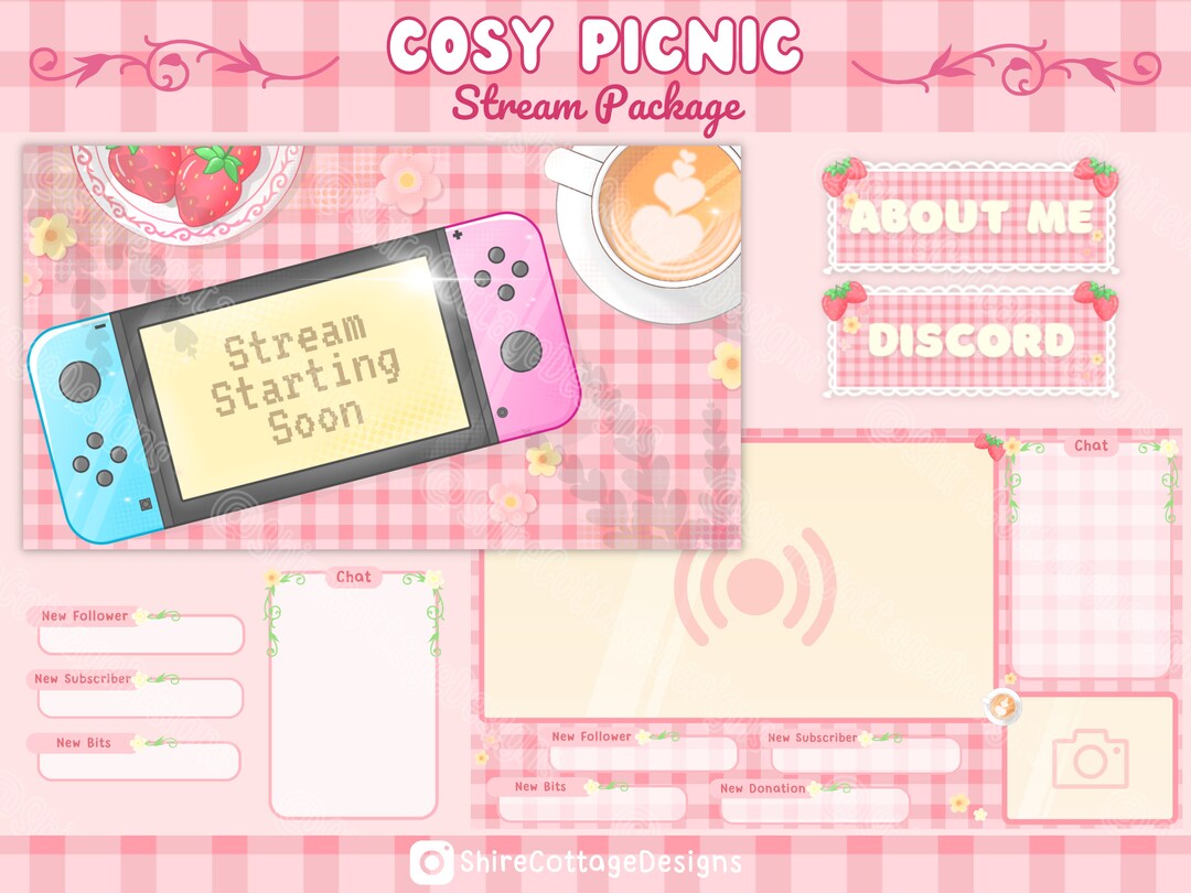 Cosy Gaming Picnic Stream Package W/ Animated Cutscenes, Cute Stream ...