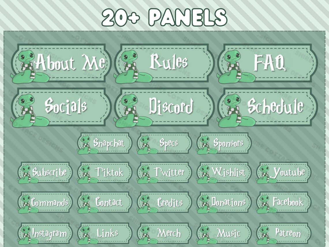 Kawaii Snake Twitch Package W/animated Cutscenes, Snake Stream Pack ...