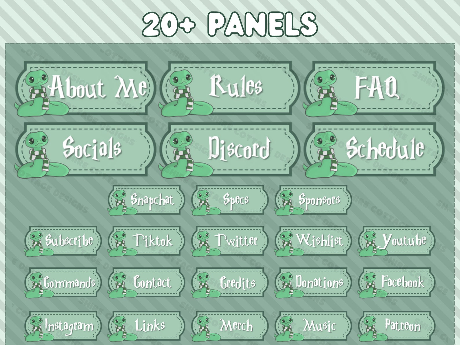 Kawaii Snake Twitch Package W/animated Cutscenes, Snake Stream Pack ...