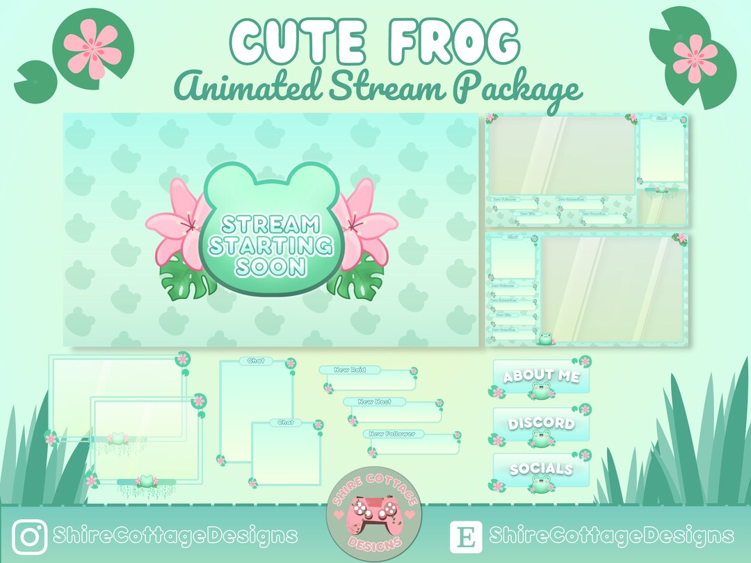 Cute Frog Stream Package W/animated Cutscenes! Frog Twitch Pack, Frog ...