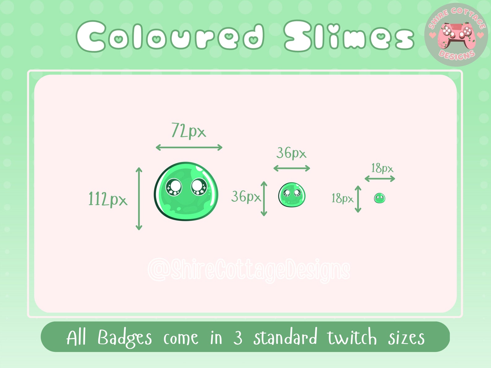 Slime Twitch Badges, Kawaii Sub Badges, Slime Emotes, Slime Stream Pack ...