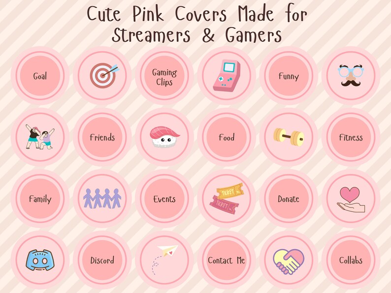 Cute Pink Instagram Highlight Covers for Streamers - Streamer ...