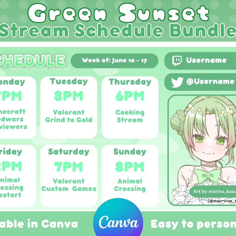 Stream Schedule - Etsy