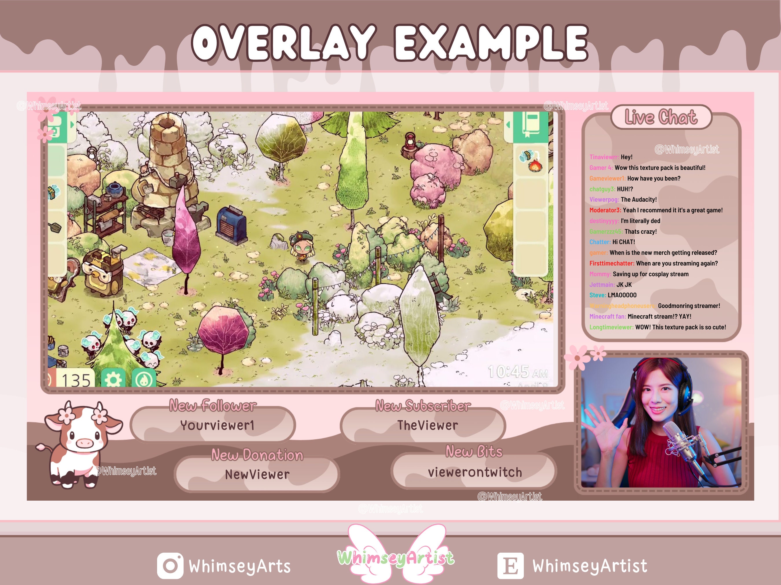 Chocolate Milk Stream Package, Animated Overlay, Chocolate Milk Cow ...
