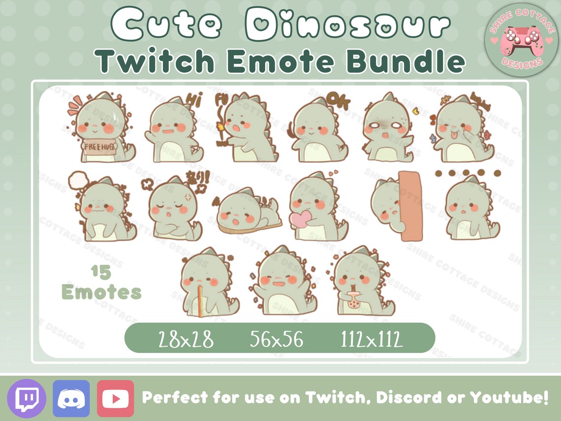 Cute Dinosaur Twitch Emotes Cute Twitch Emotes Dinosaur - Etsy